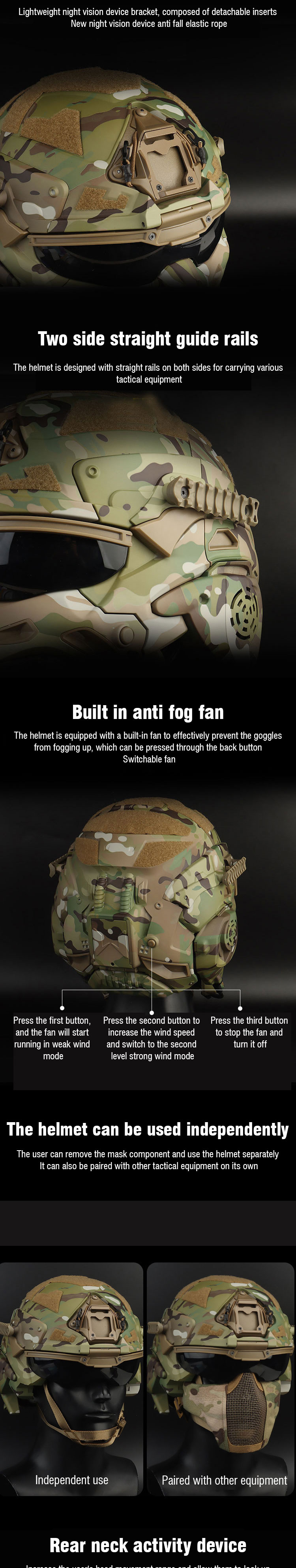 Tactical Helmet With Integrated Full Face Mask, Goggles, And Headset ...