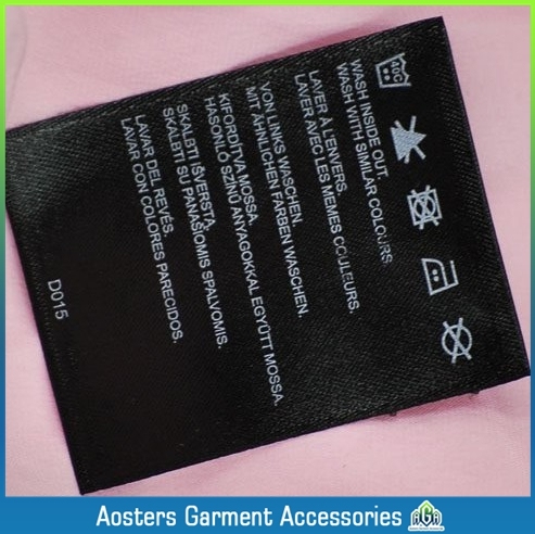 Apparel Size Labels Washing Care Label Symbols Custom, High Quality ...