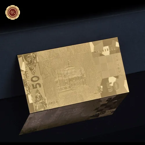 50 Uah Banknote Metal Gold Foil Ukraine Paper Money Ukrainian Replica ...