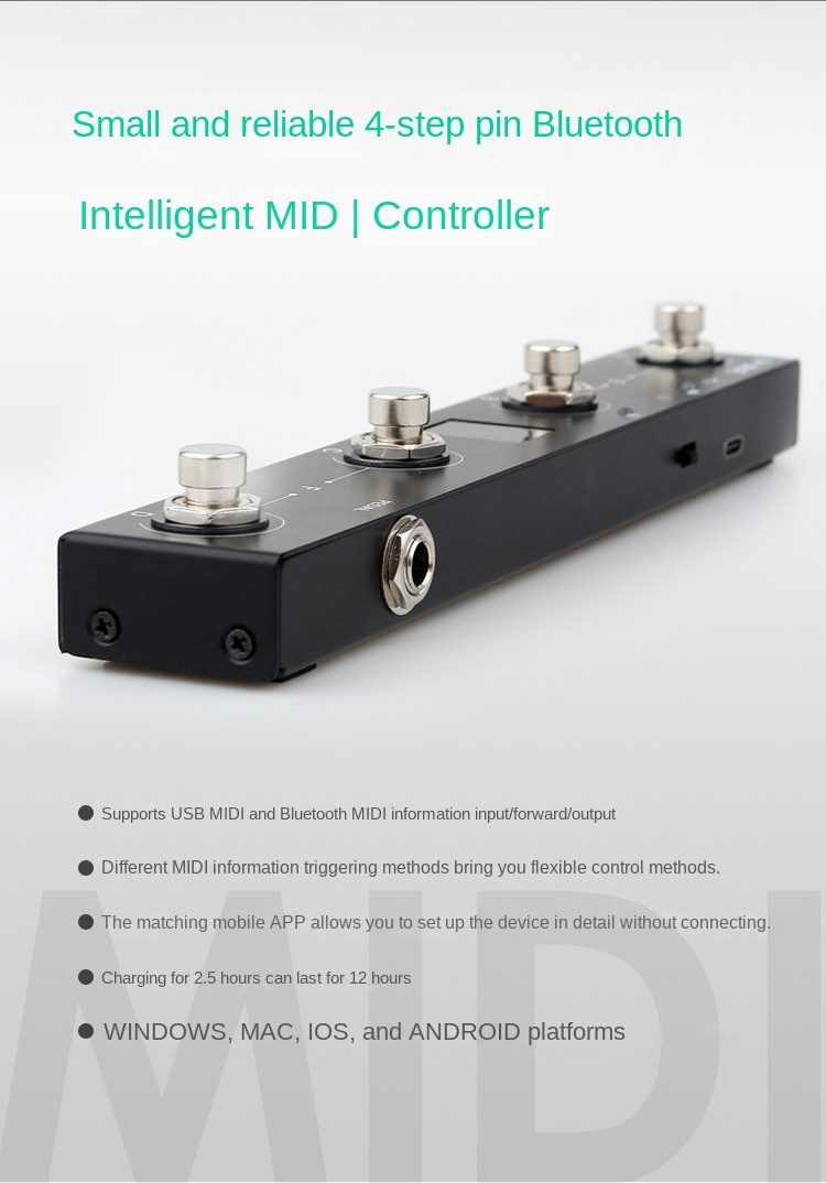 Wireless Rechargeable Midi Foot Controller With Bluetooth App Control ...
