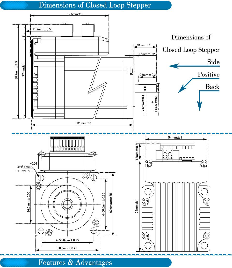 Closed Loop Stepper Motor System With Driver - 3.0nm, 5.0a, 428oz-in ...