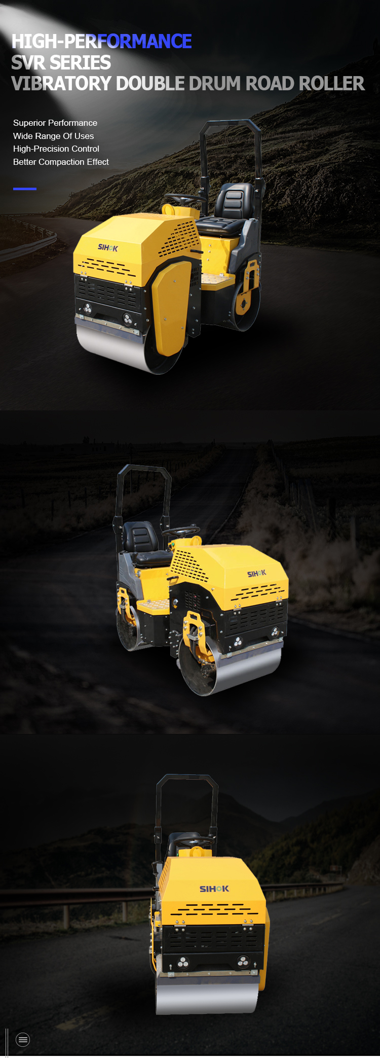 1 Ton Ride On Double Drum Road Roller Svr-1000, High Quality 1 Ton Ride ...