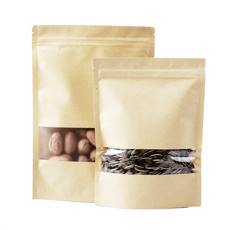 Kraft Paper Zipper Bags For Flour And Powder Packaging, High Quality ...