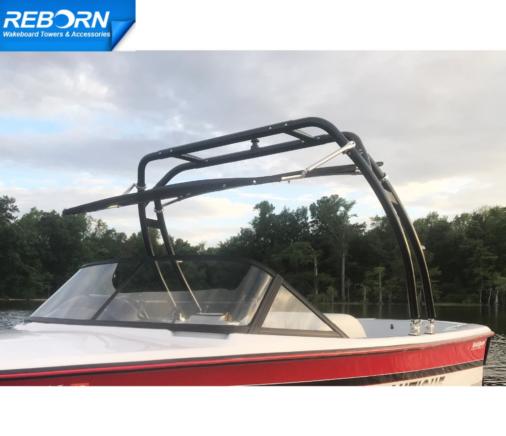Reborn Launch Forward-facing Boat Wakeboard Tower Glossy Black Easy ...