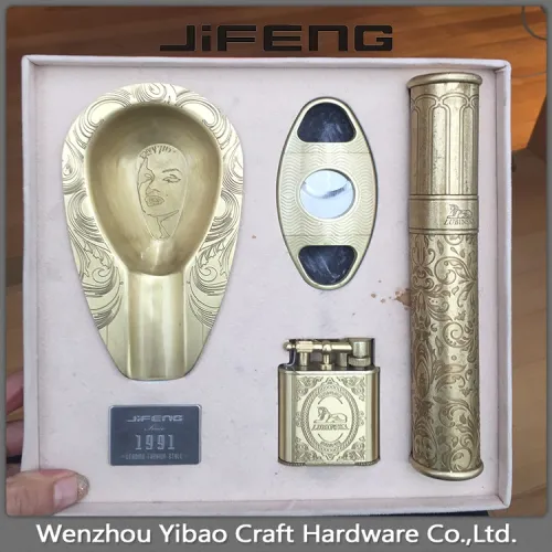 Beautiful Custom Cigar Gift Set,cigar Lighter With Punch, Cigar Tube ...