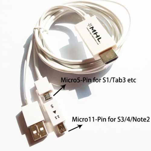 Mhl To Hdmi Cable 2.5 Meter, Micro 5 Pin&11 Pin Supported, High Quality ...