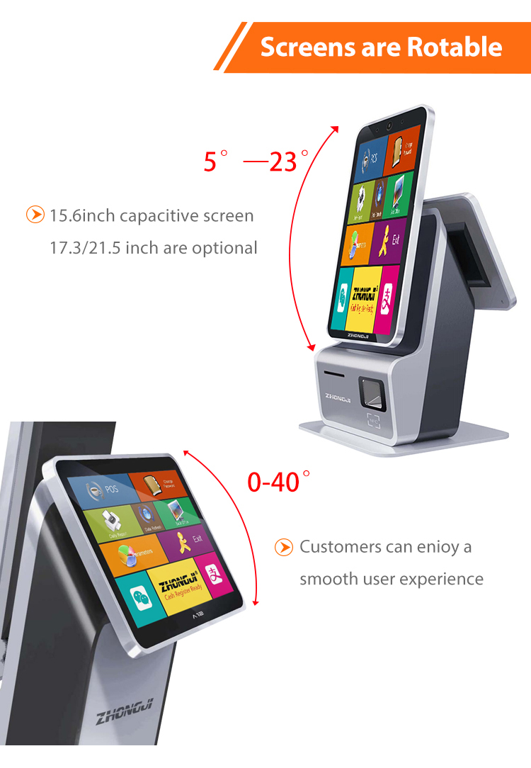 21.5 Inch Windows-based Pos System With Card Reader And Self-ordering ...