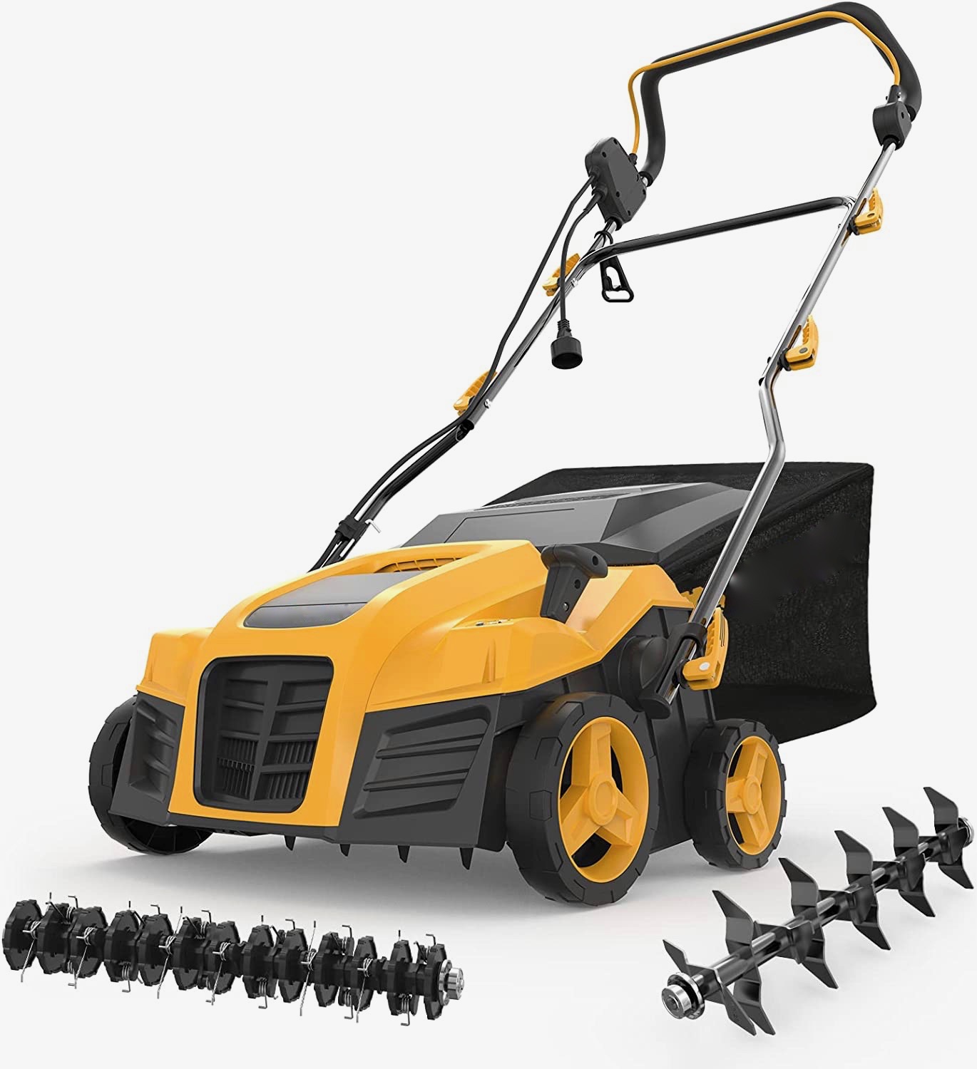 16-inch 15-amp Electric Dethatcher & Scarifier Lawn Aerator Rake, High ...