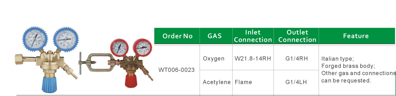 Italy Type Full Brass Oxygen Regulator For Industrial Gas Welding And ...