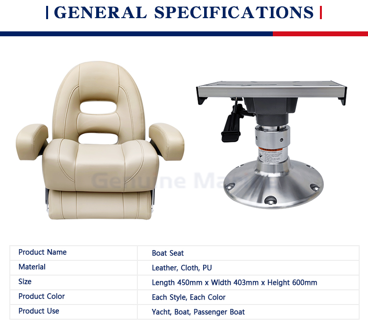 Genuine Marine High Back Center Console Boat Seats With Flip-up Captain ...