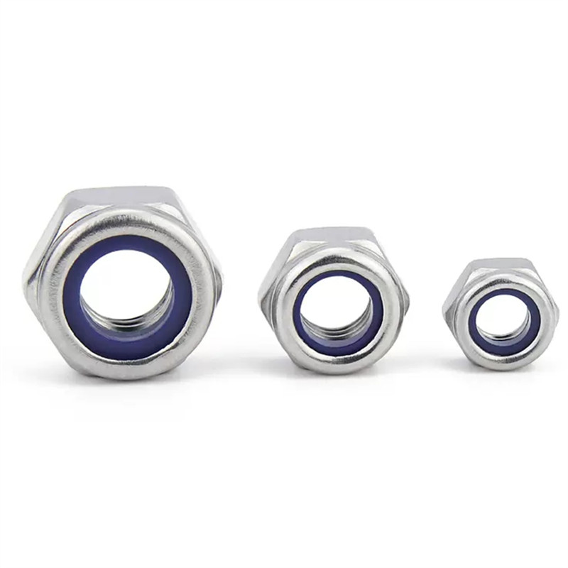 Hex Nylock Nut 1/4-20 Stainless Steel Locknut With Nylon Insert ...