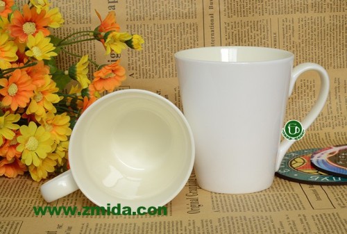 V Shape Sublimation Bone China Mug Cup, High Quality V Shape ...