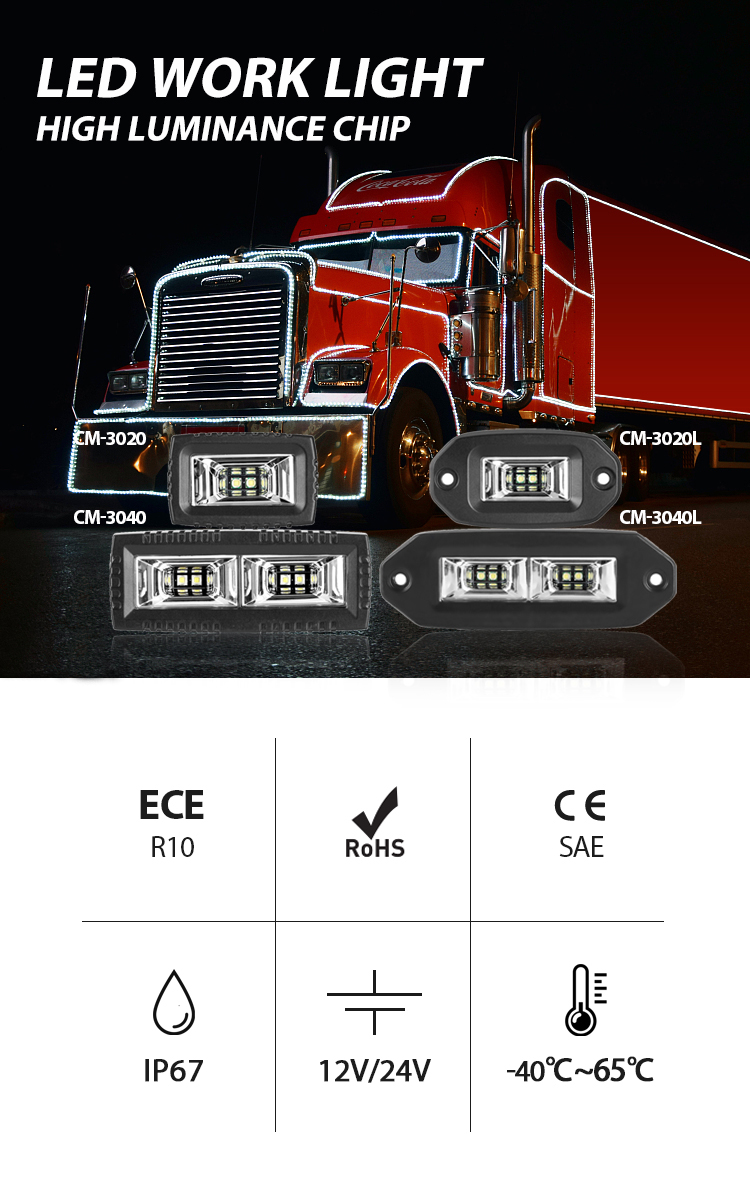 3.8" 20w Flush Mount Led Car Work Light ,universal Work Light ,offroad ...