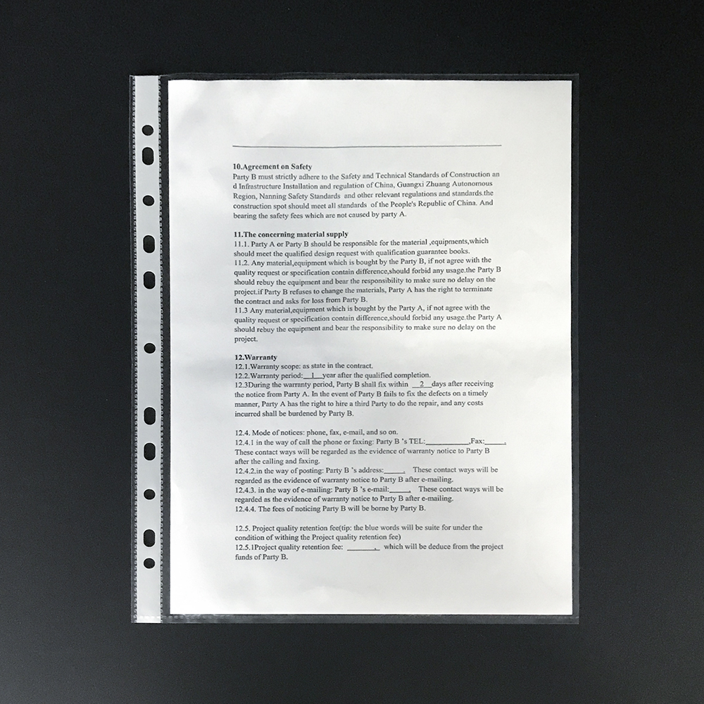 Transparent Pocket Clear Plastic Folder Sheet Protectors, High Quality ...