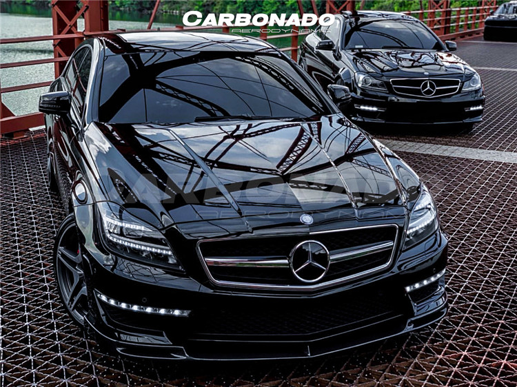 Rs Style Carbon Fiber Front Lip For Mercedes W218 Cls 63 Amg 2011-2015 ...