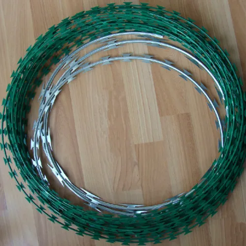 Green Pvc Coated Concertina Razor Wire, High Quality Green Pvc Coated ...