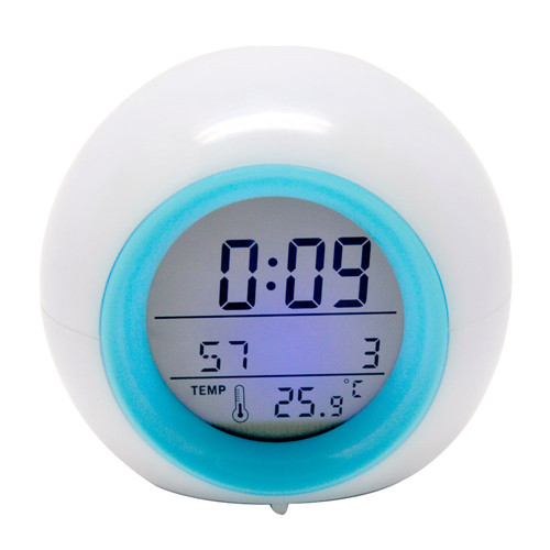 Round Digital Clok Led Alarm Clock With Nature Sound, High Quality ...