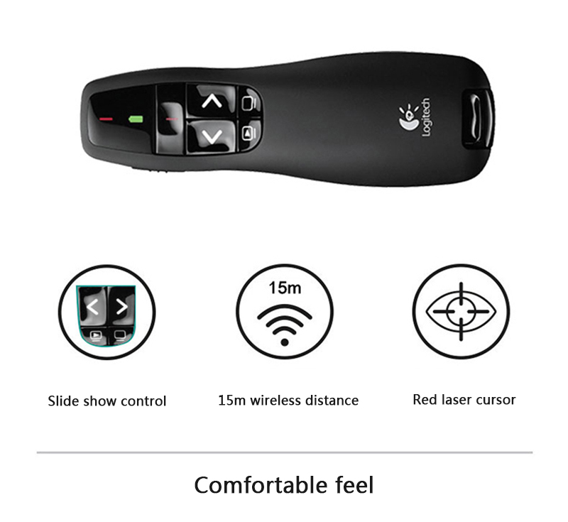 Logitech R400 Wireless Presenter Demonstration Pointer Remote Control Page Turning Laser ...