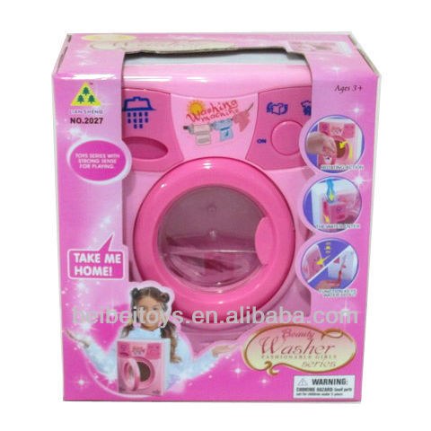 Kids Plastic Pink Electric Washing Machine Toy, Girls Home Appliance ...