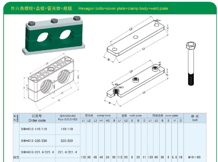 Din 3015 Heavy Duty Plastic Double Hole Pipe Clamps - Manufacturer ...