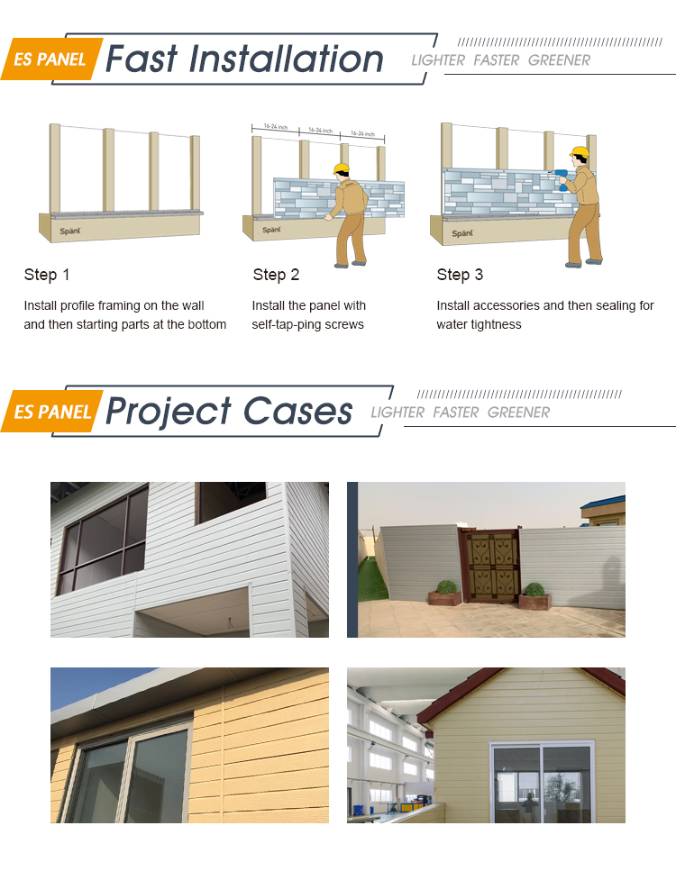 Polyurethane Foam Siding Wall Cladding System For Outdoors, High ...