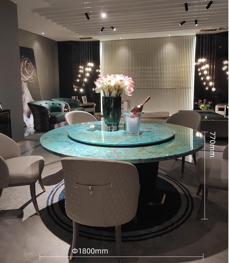 Modern Luxury Rotating Dining Table With Marble Top And Family-friendly ...