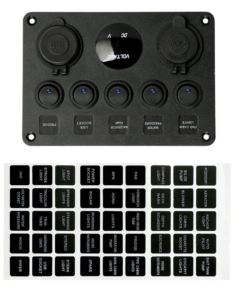 Genuine Marine Control Digital Waterproof 5 Gang Rocker System, High ...