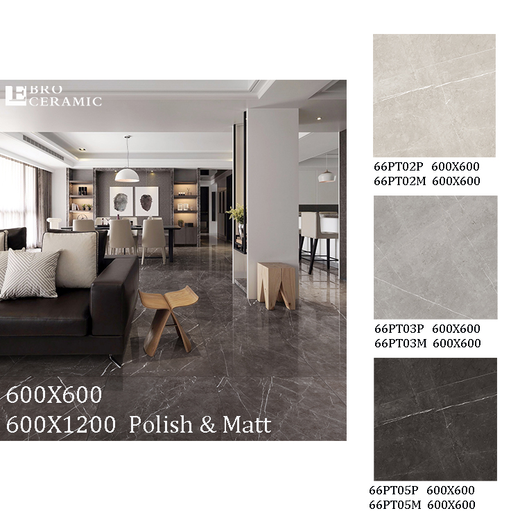 Full Polished Marble Look Porcelain Tiles 600x600 300x600 600x1200 For ...