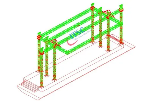 78ft X 34ft 8 Tower Structure For Gym / Strong Truss System For Indoor ...