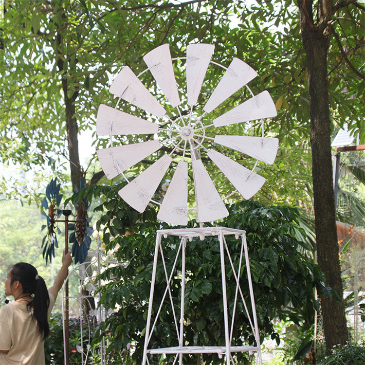 Green Metal Windmill: Weather Resistant Yard Garden Decoration, High ...