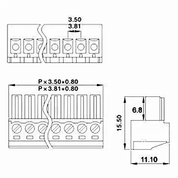 Pcb Pluggable Terminal Block Connector, Rated Voltage Of 300v, High ...