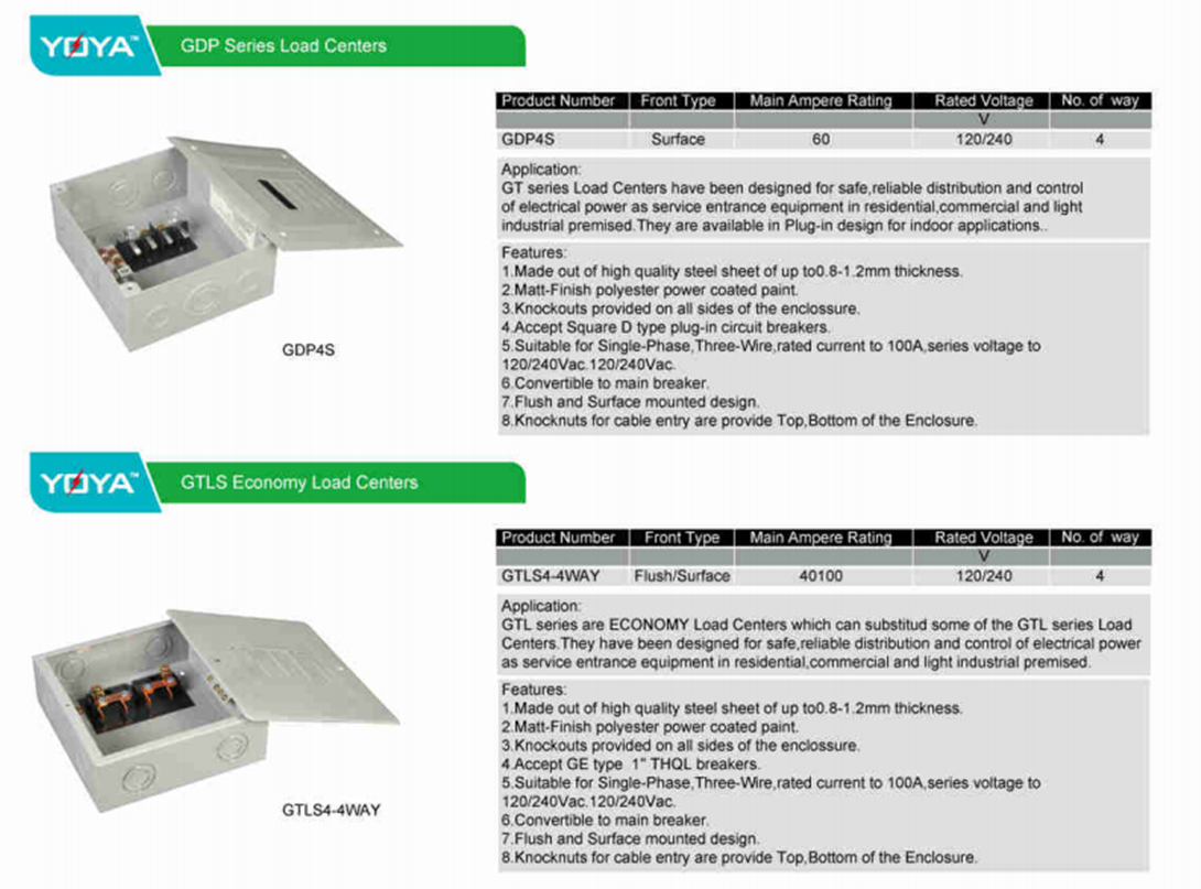 4way 120/240v Load Center - Surface Mount Circuit Breaker Junction Box ...