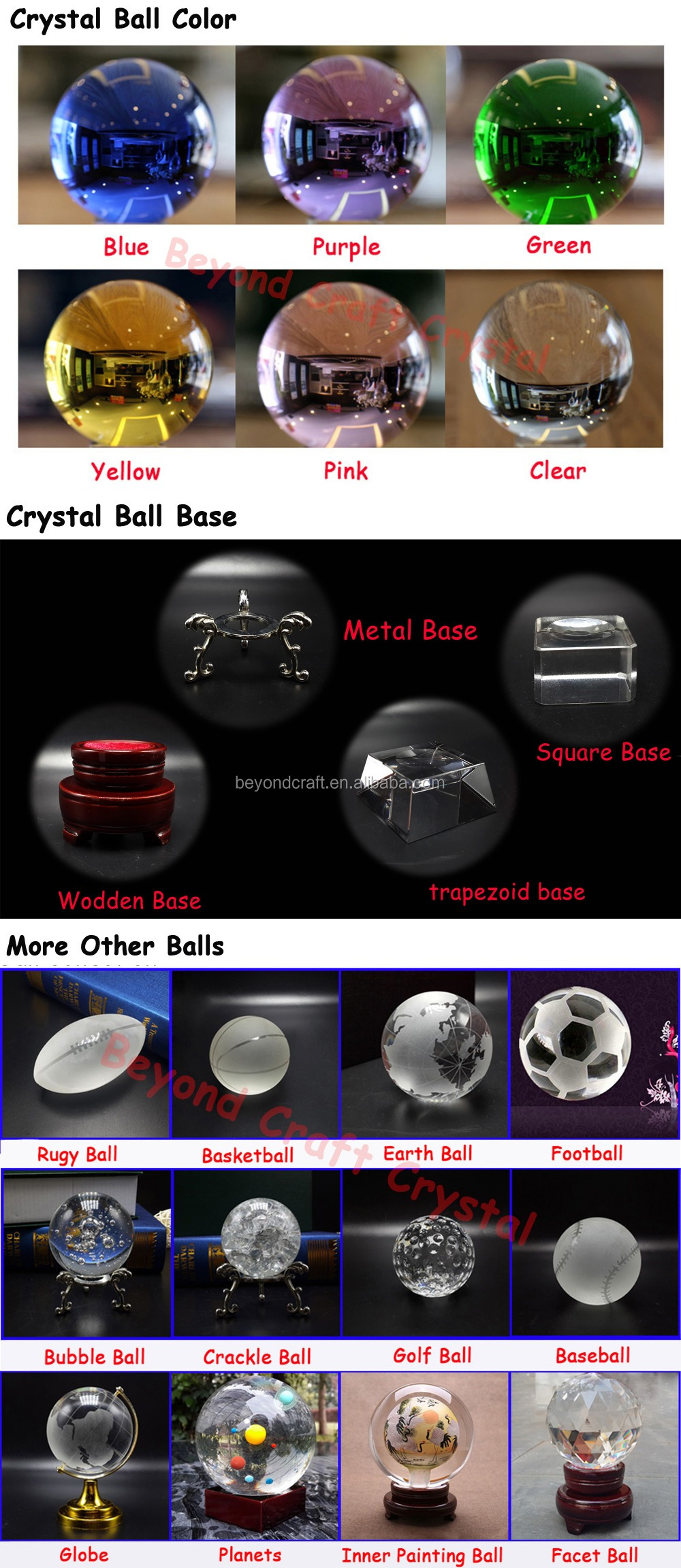 200mm Magic Transparent Crystal Ball Sphere - Fengshui Home Decoration ...