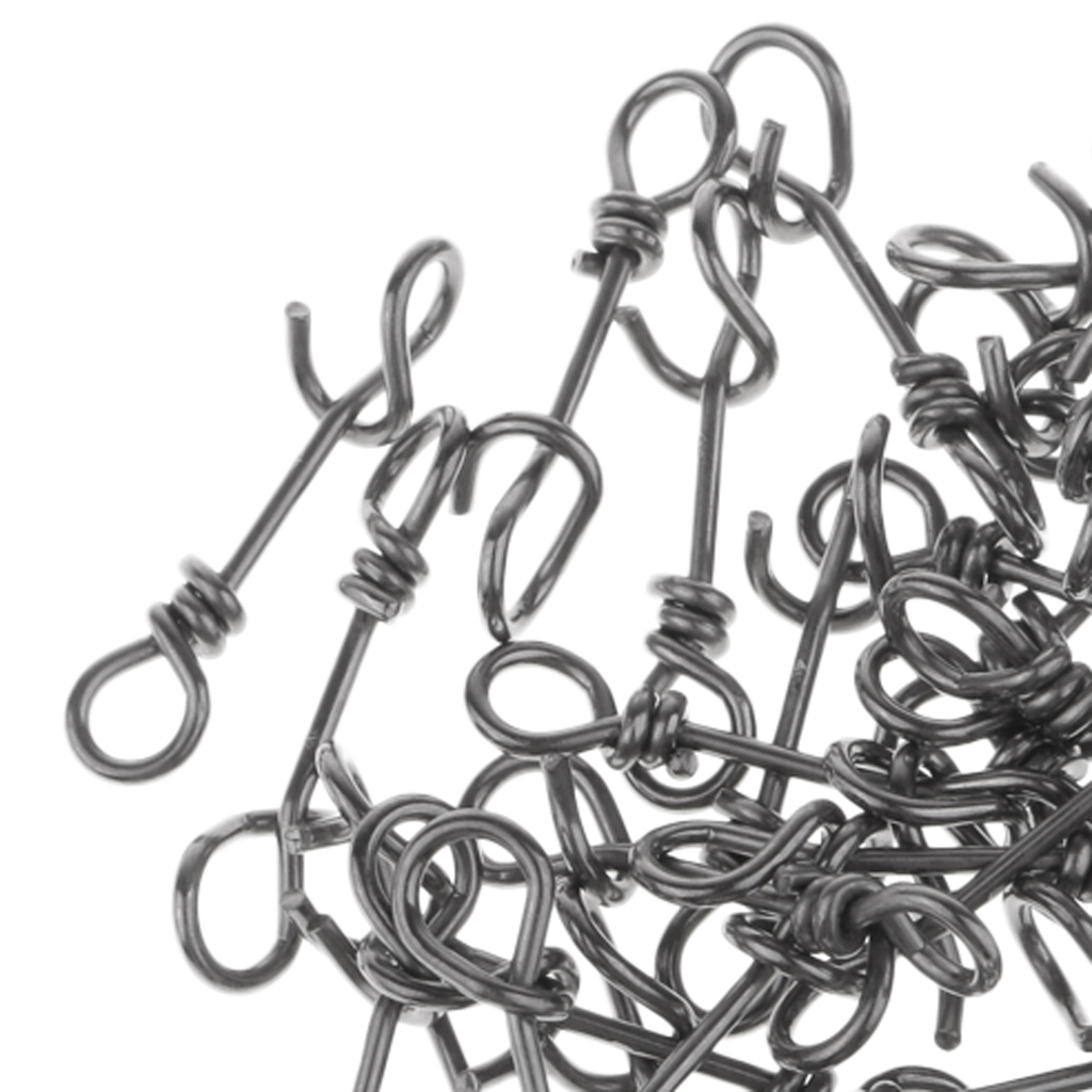 50pcs Anti-rust High Strength Stainless Steel Quick Lock Fishing Snaps ...
