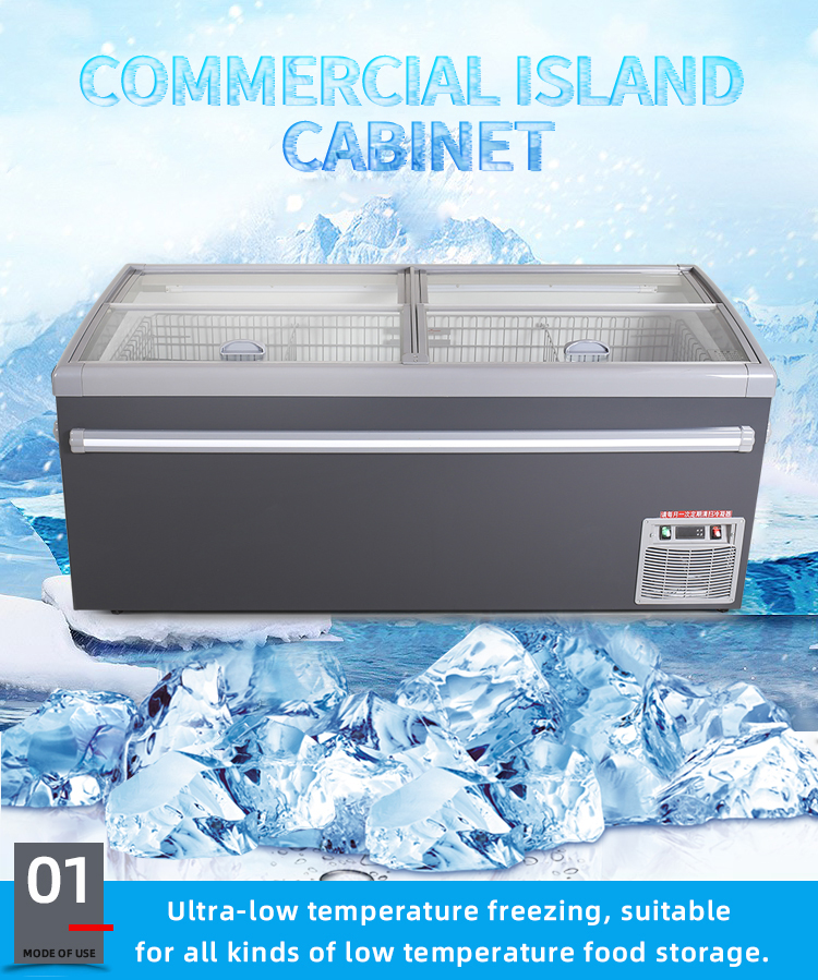 Island Chest Freezer With Glass Lid, High Quality Island Chest Freezer ...
