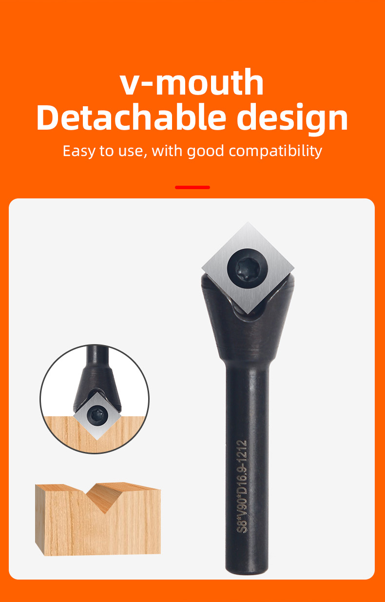 90 Degree V Groove Engraving Router Bits 12mm Shank, High Quality 90 ...