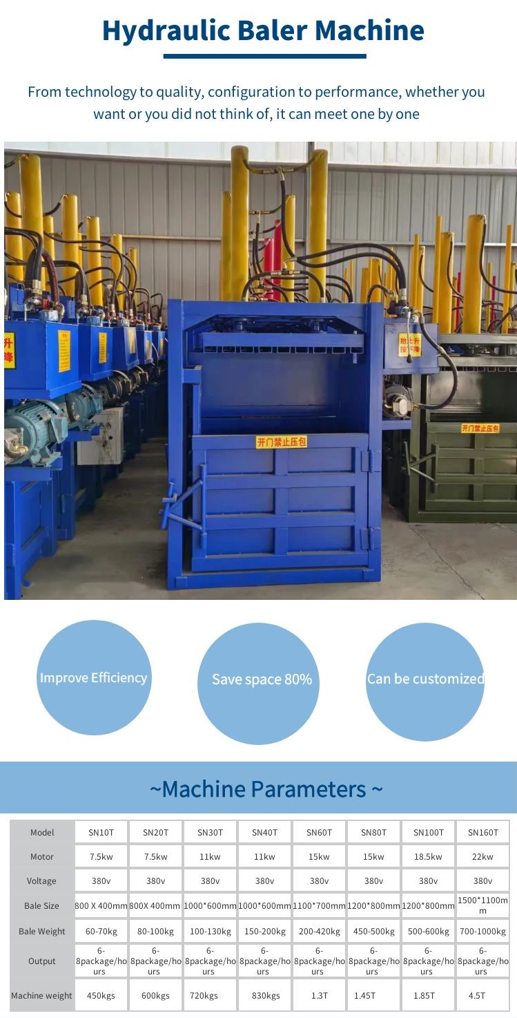 Vertical Hydraulic Waste Cardboard Compress Baler Baling Press Machine ...