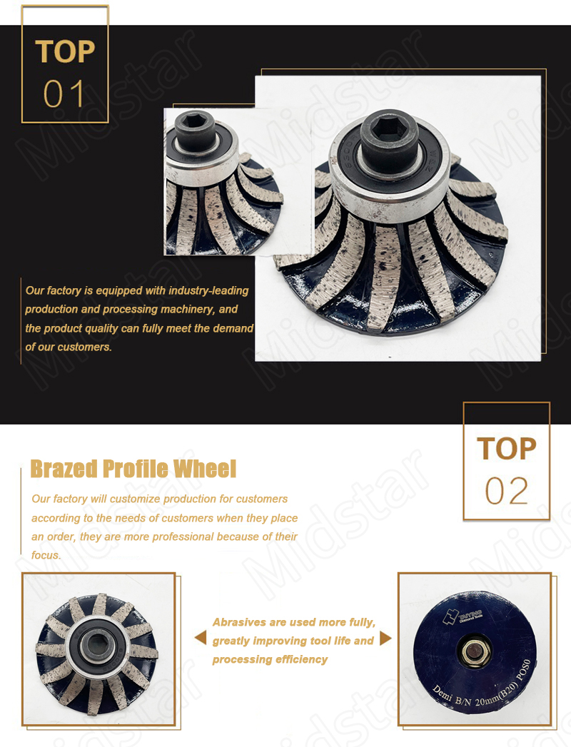 Midstar Sintered Segment Hand Profile Wheel Rim Diamond Router Bit ...