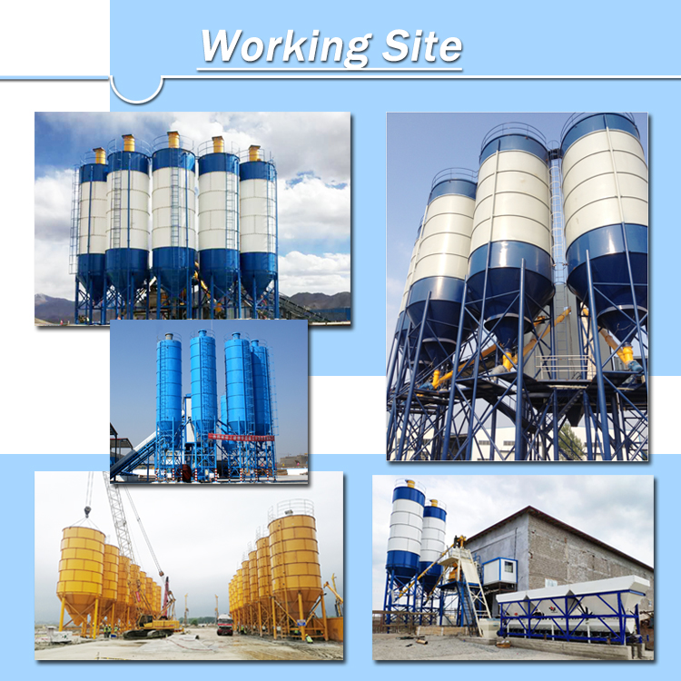 Mobile Portable Steel Bulk Cement Silo For Ready Mix Concrete Plant ...