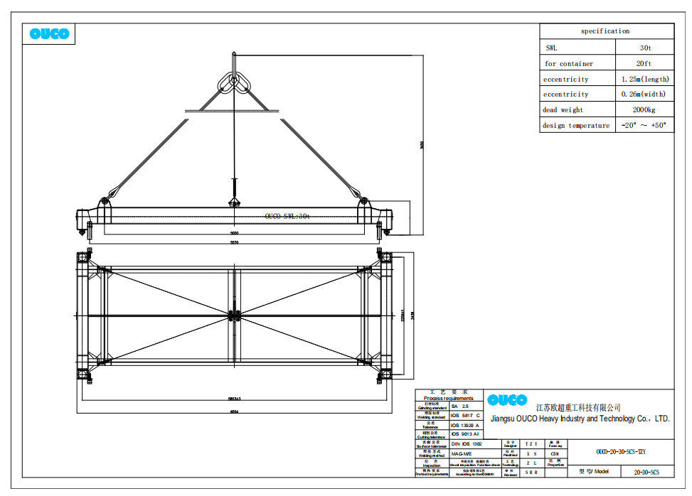 Container spreader 20ft semi-automatic spreader,support customization ...