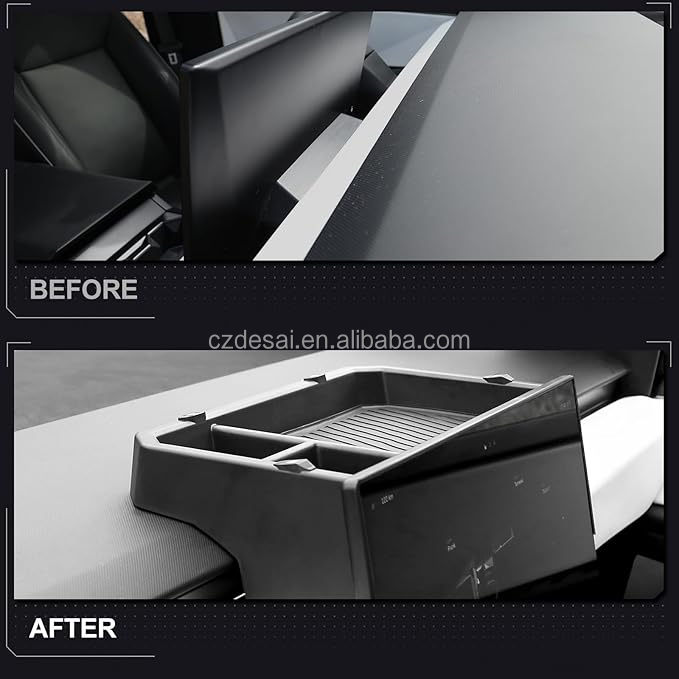 2024 Tesla Cybertruck Center Console Organizer - Behind Screen Storage ...