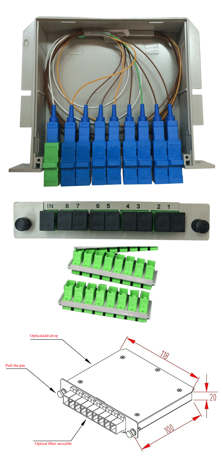 1:8 Fiber Optic Splitter - Plc Fiber Optic Splitter Tool, High Quality ...