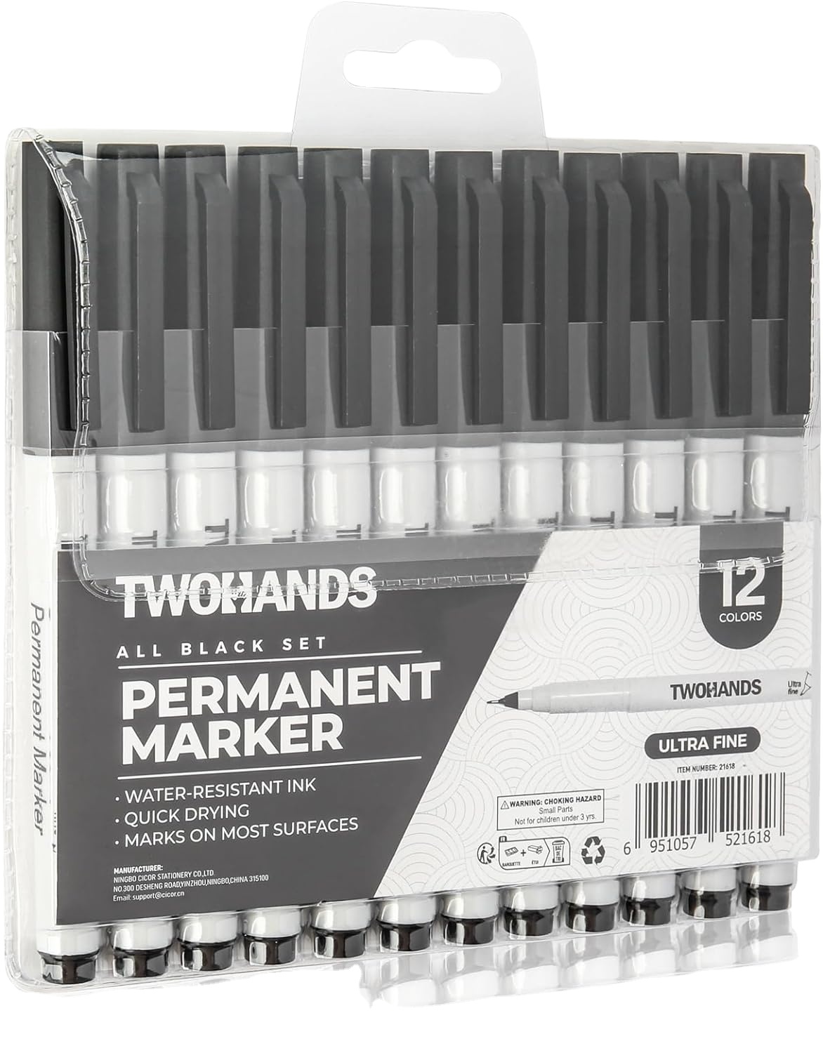 High Quality Twohands Art Markers Ultra Fine Tip 12 Pcs Set, High ...