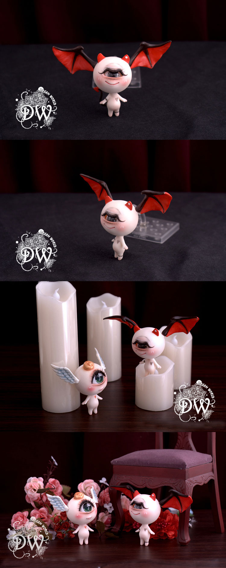 Bjd Chibi Devil Pet Ball ตุ๊กตาข้อต่อ คุณภาพสูง Bjd Chibi Devil Pet ...