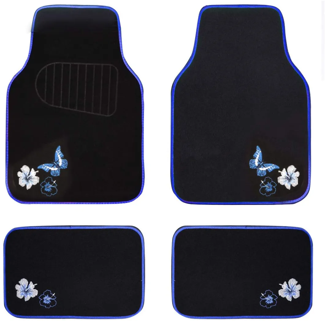 Black Carpet Floor Mat With Driver Heel Pad, High Quality Black Carpet ...