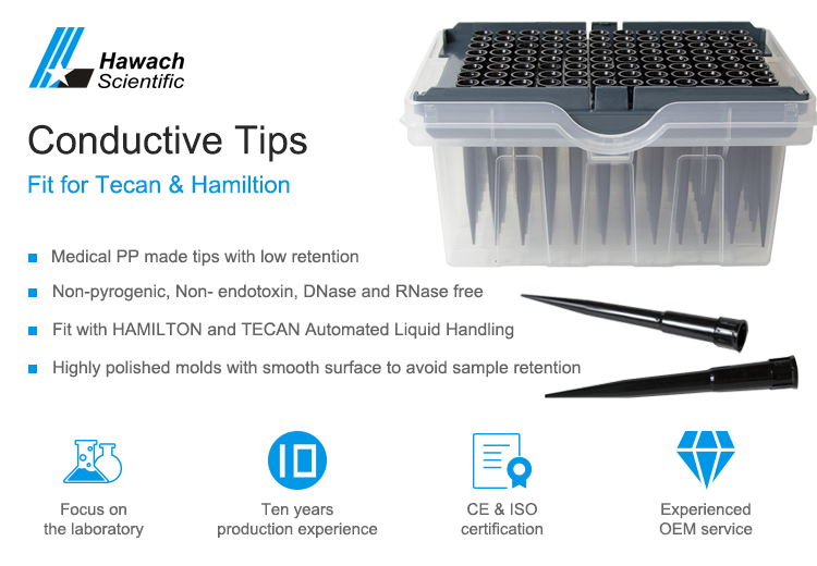 200ul Conductive Silicone Rubber Filter Pipette Tip For Tecan, High ...