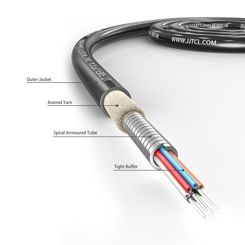 4.5mm 8f Armored Fiber Optic Cable, High Quality 4.5mm 8f Armored Fiber ...