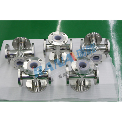 Ss304 Four Way Pipe Fittings Lined Pfa, High Quality Ss304 Four Way ...