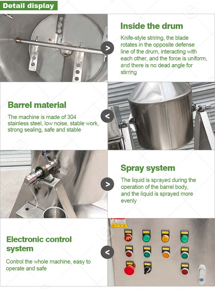 15 Lt Dry Rotary Tea Leaf Mini Spice Food Drum Mixer For Starch Drying ...