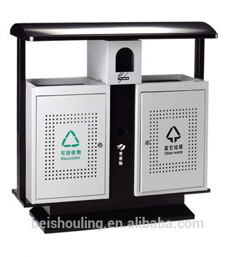 Metal Dustbin Novety Galvanized Twin Recycling Bin, High Quality Metal ...